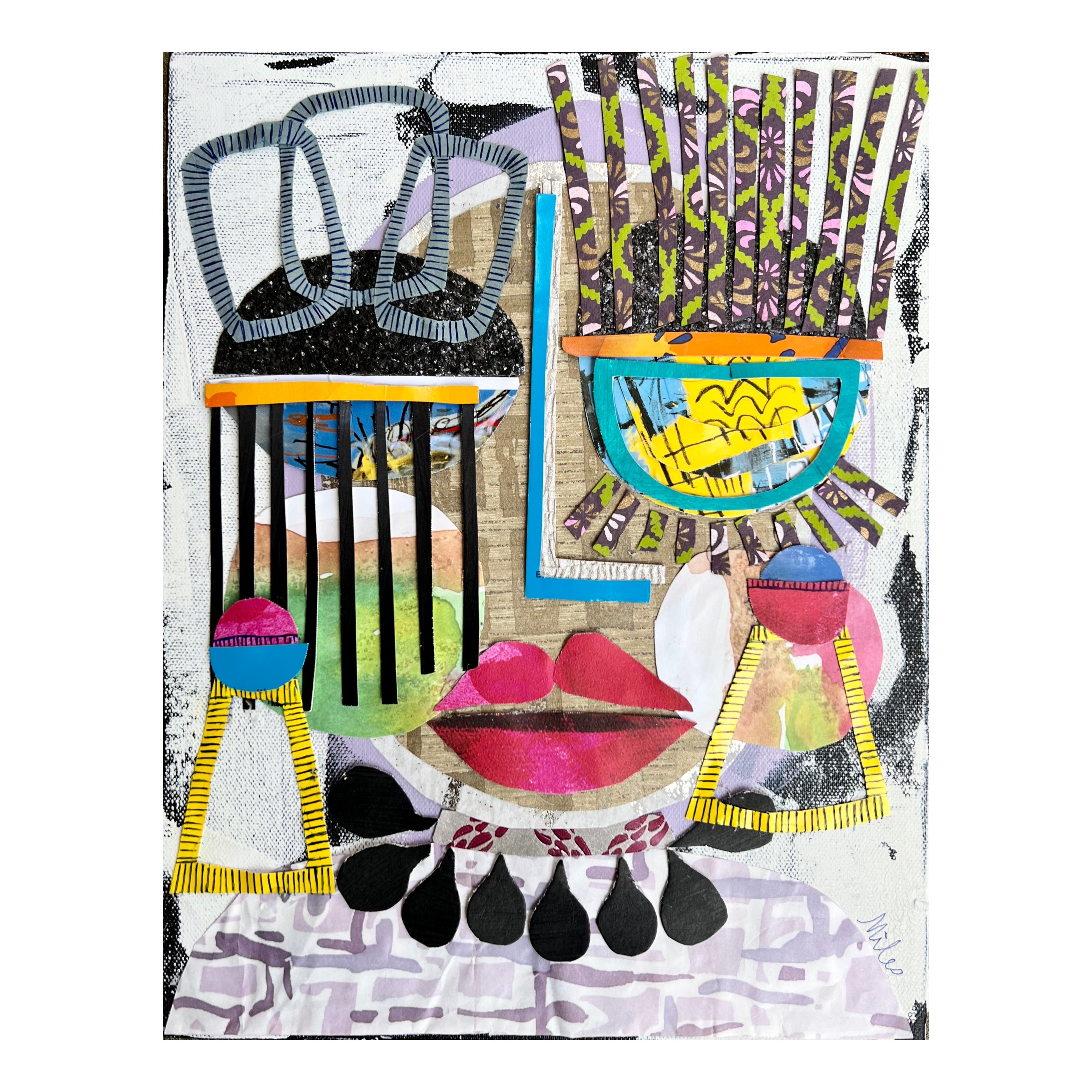 Nora, original collage by Miles Purvis Daniel – The Miller Gallery